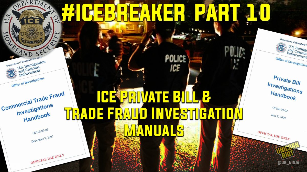 Icebreaker Pt 10 - Leaked ICE Agent Private Bill and Commercial Trade ...