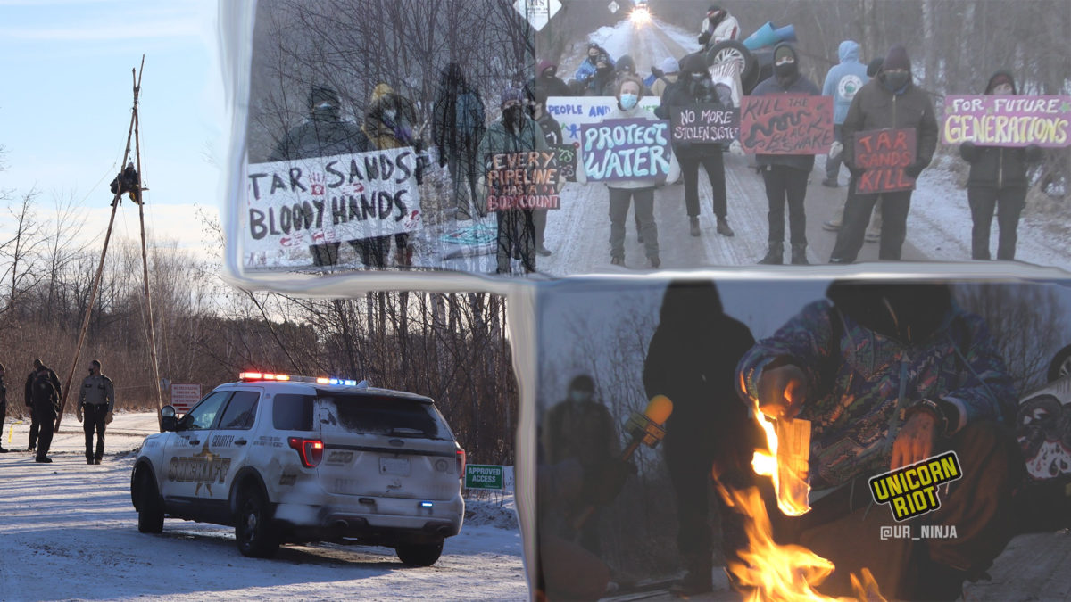 Bipod and Car Blockade Jam Up Line 3 Construction - UNICORN RIOT