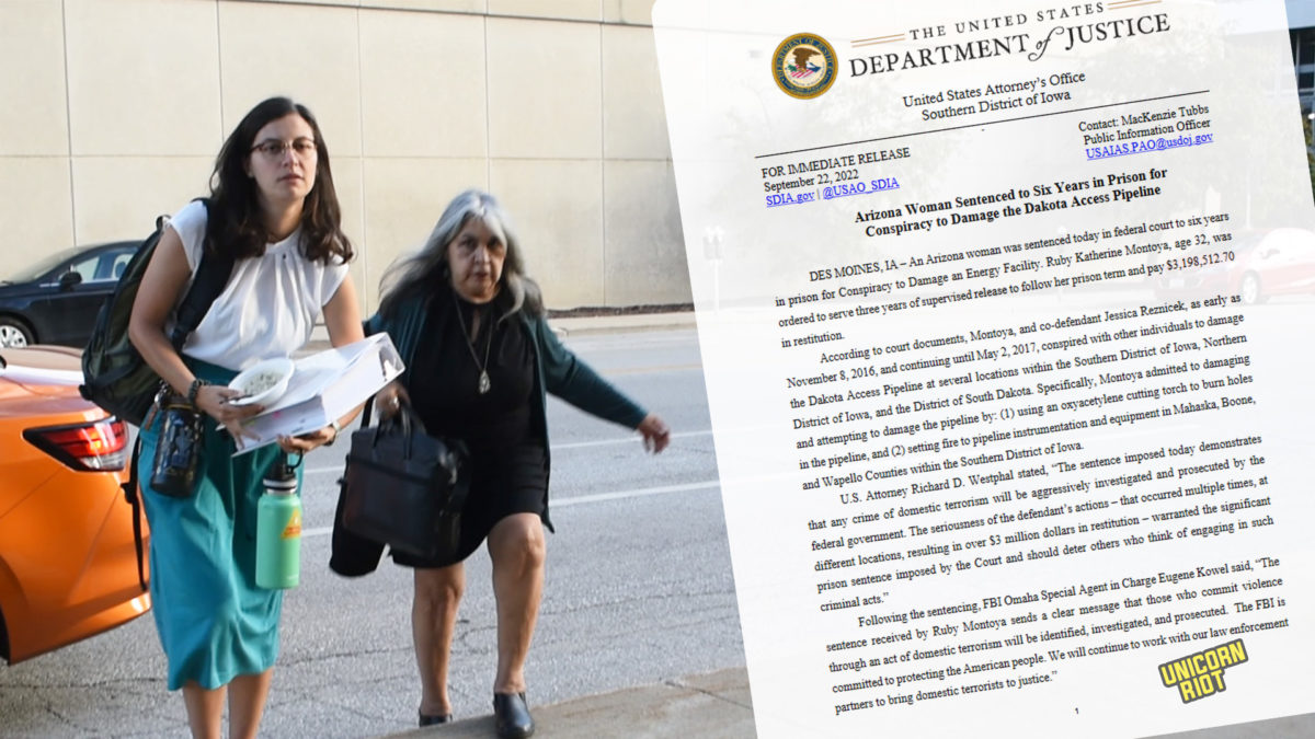 DAPL Saboteur Ruby Montoya Sentenced to 6 Years in Federal Prison ...