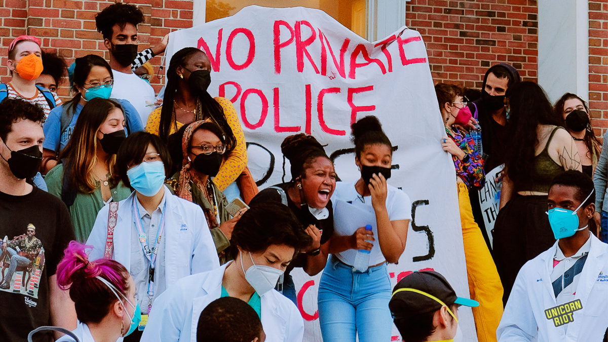 Anti-Police Activists in Baltimore Protest New University Police Force ...