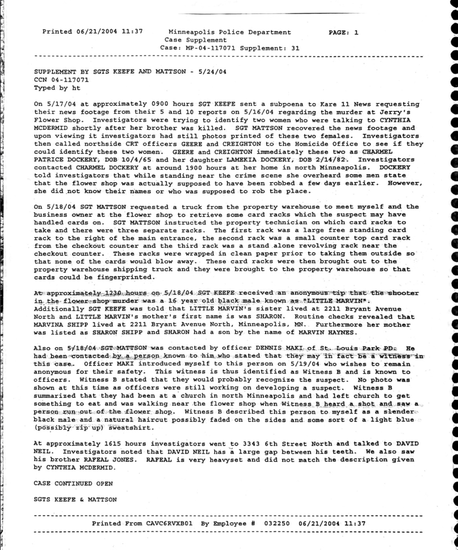 The Case of Marvin Haynes - Part Three: The Framing of Marvin Haynes ...