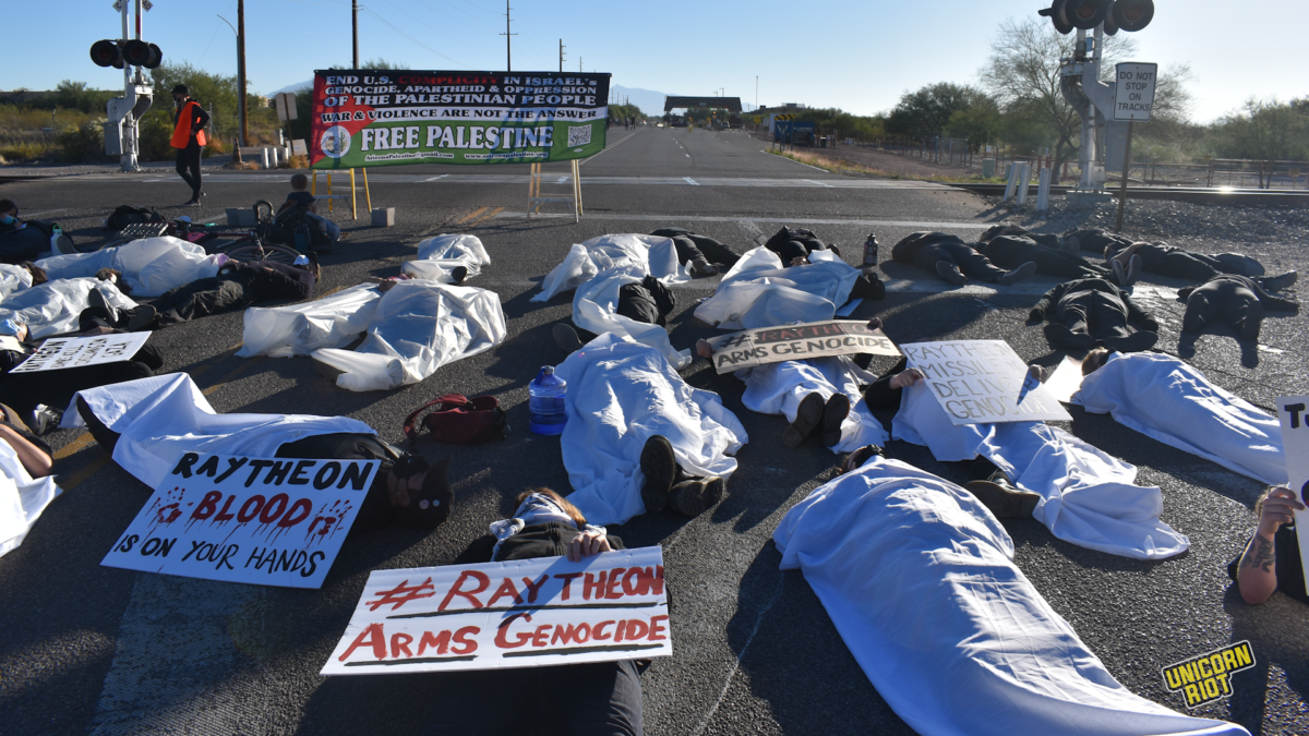Die-In at Raytheon Compound in Tucson Calls Out Complicity in Gaza ...