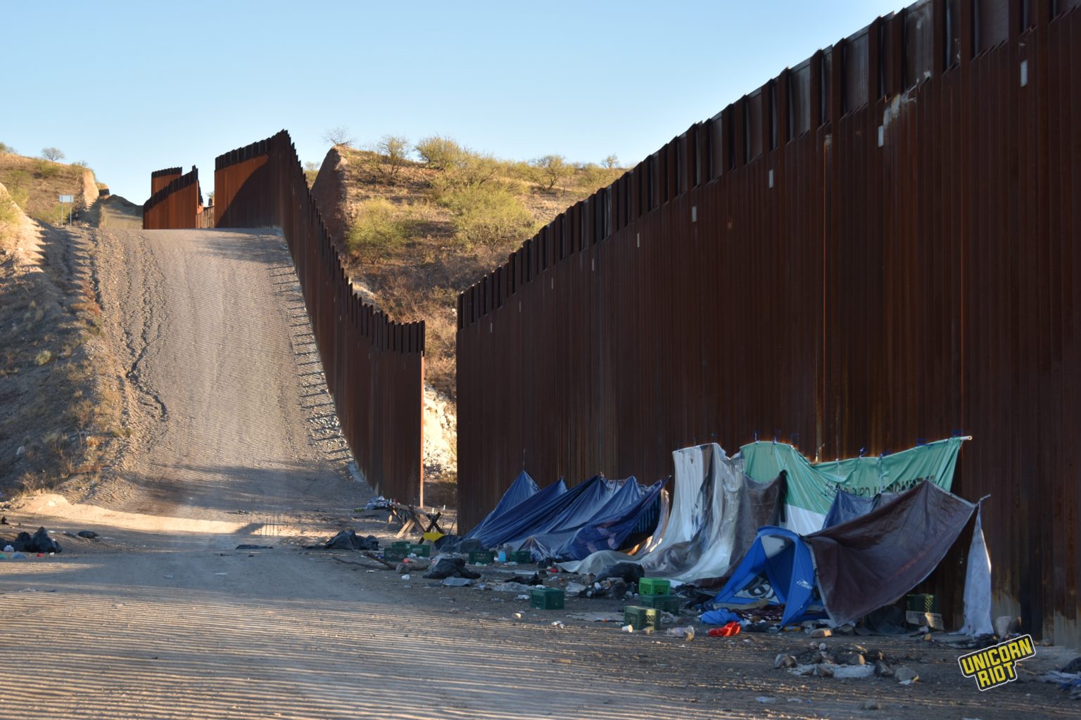 Thousands of Asylum Seekers Stranded Along Border Wall Near Sasabe ...