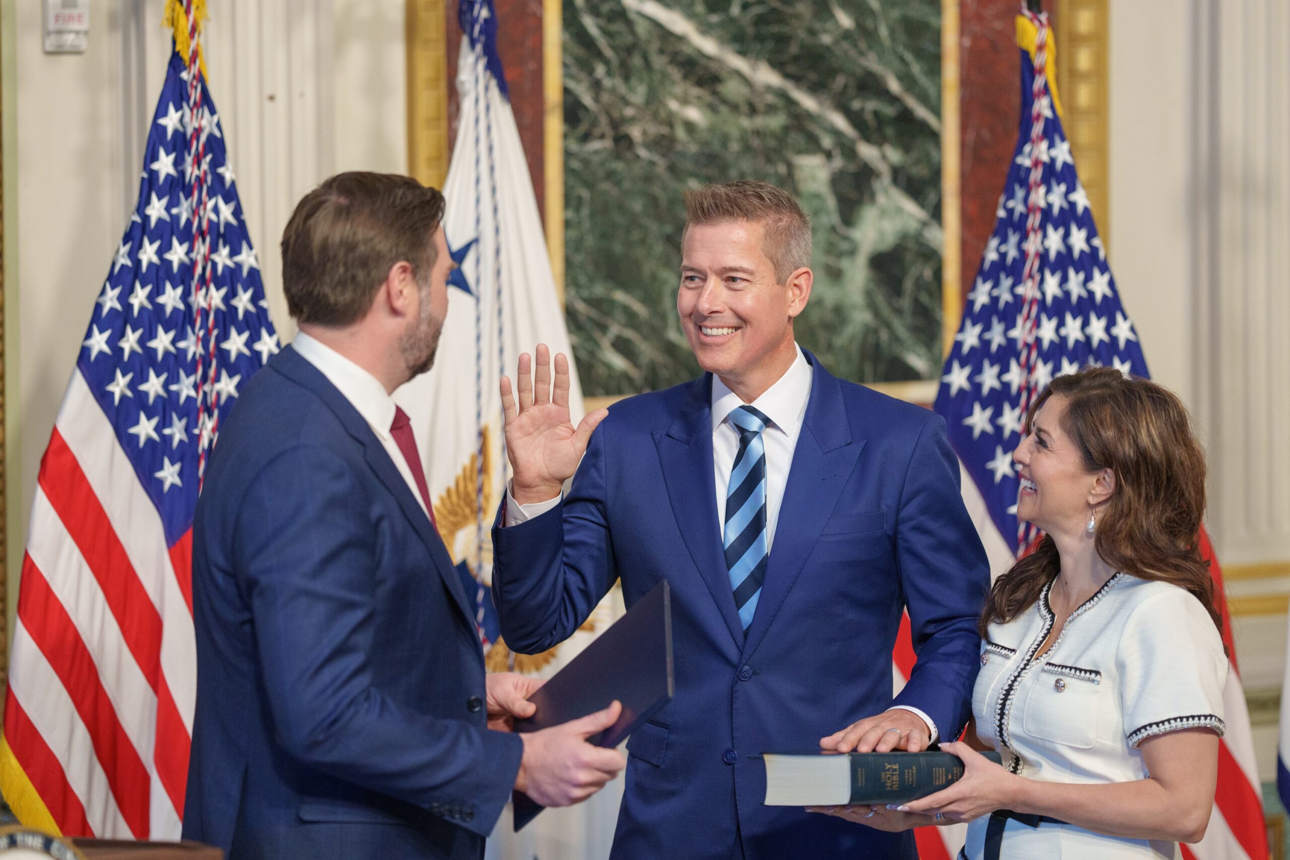 Transportation Secretary Sean Duffy - Sworn In By JD Vance - Sean Duffy ...