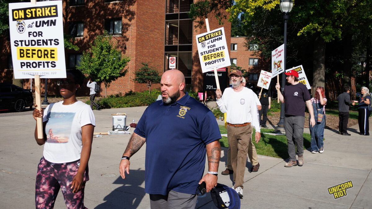 Workers at UMN Take Historic Stand in Teamsters Strike - UNICORN RIOT