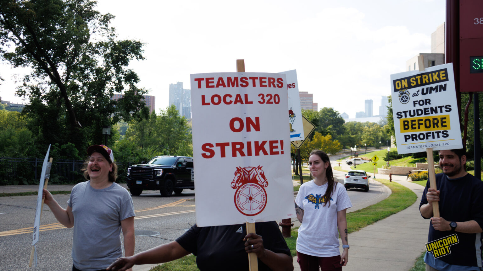 Workers at UMN Take Historic Stand in Teamsters Strike - UNICORN RIOT